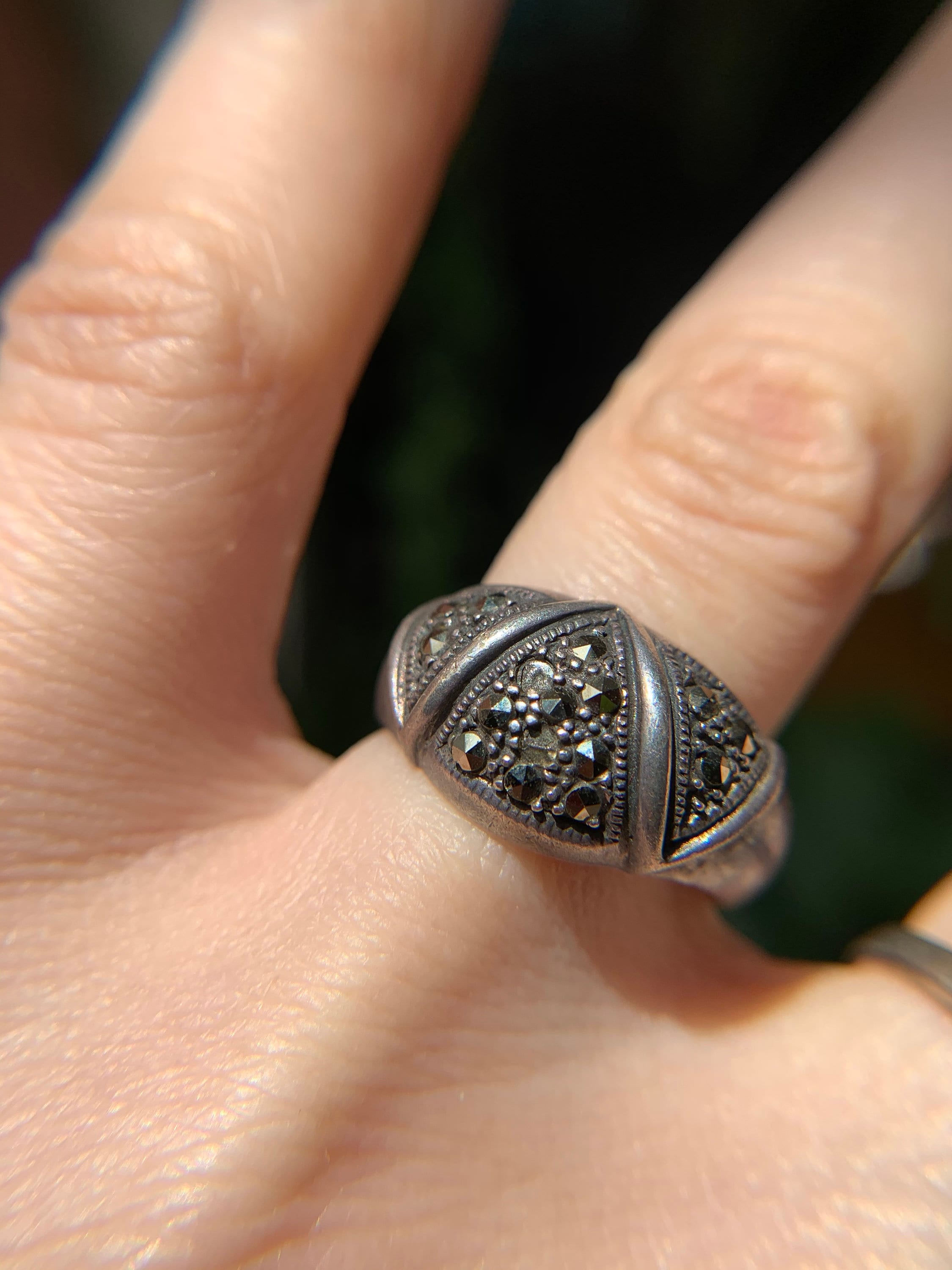 Vintage Sterling Silver Marcasite Ring