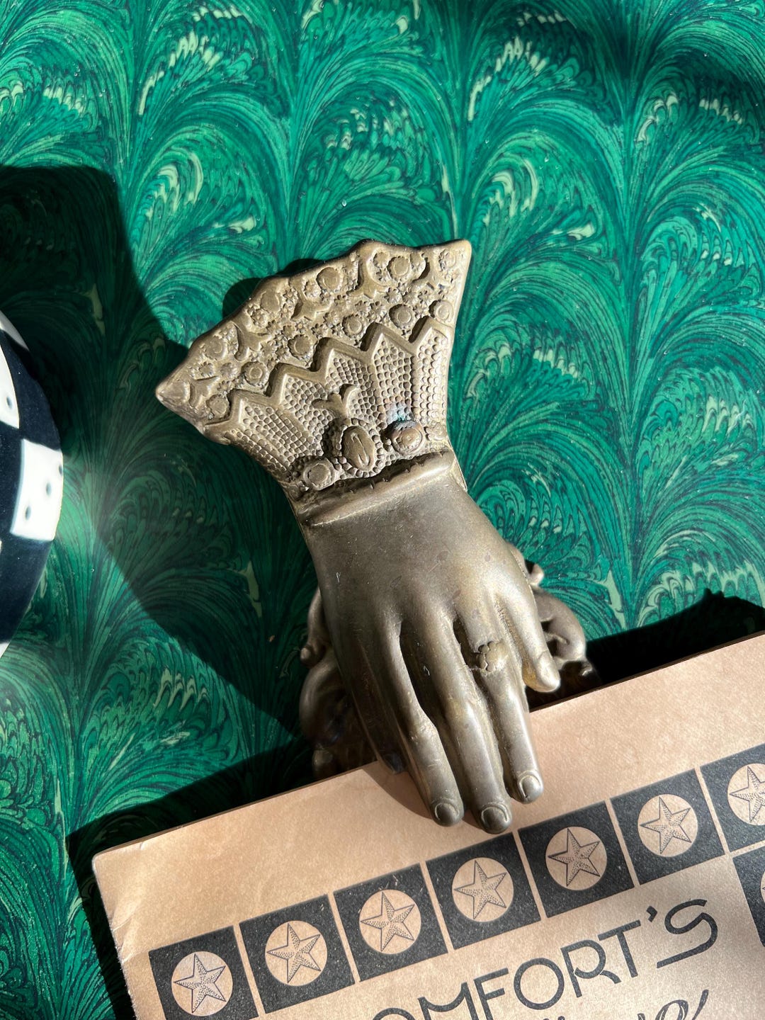 Large Vintage Solid Brass Hand Clip - Etsy