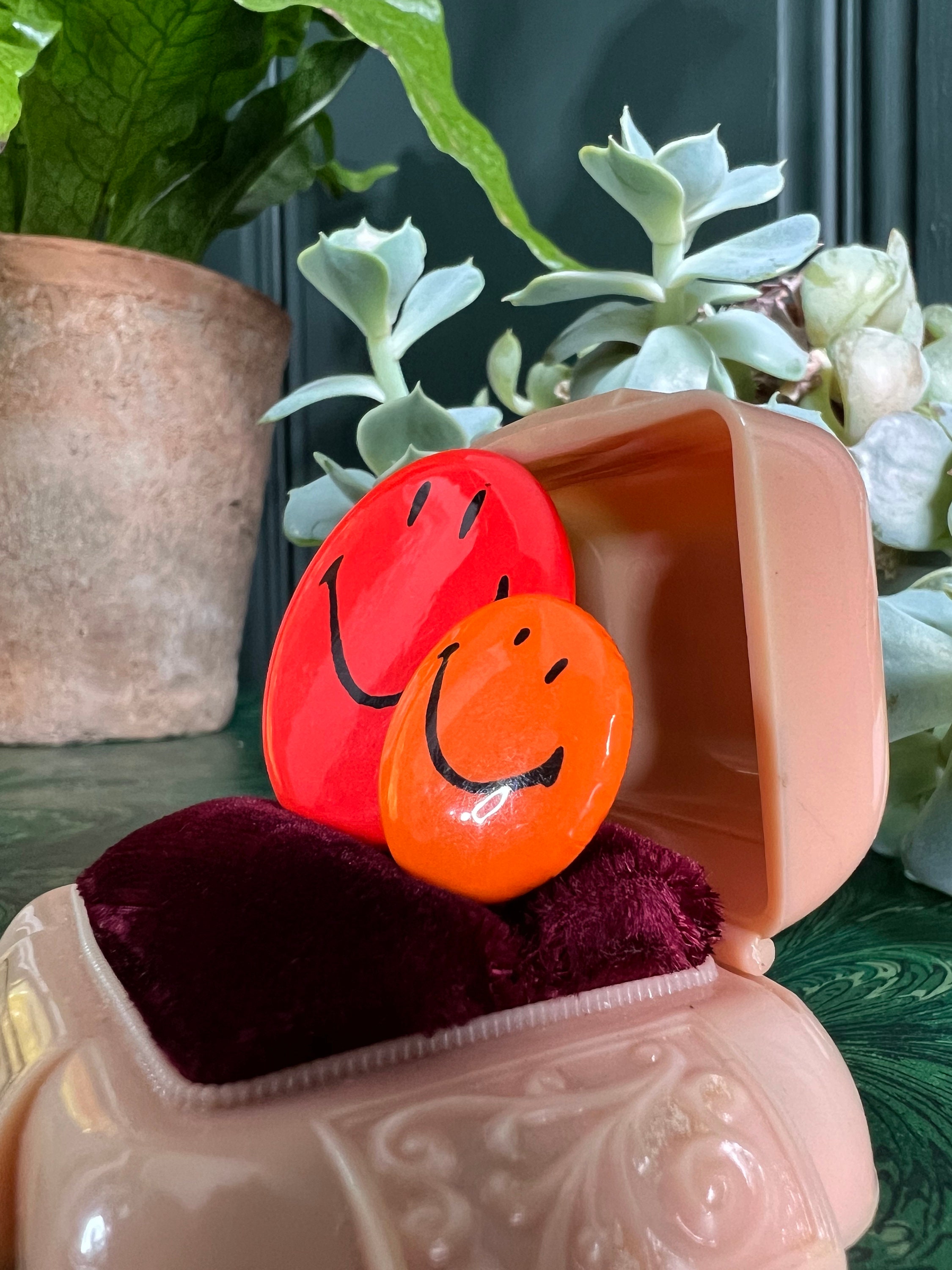 Pair of Vintage Smiley Face Buttons