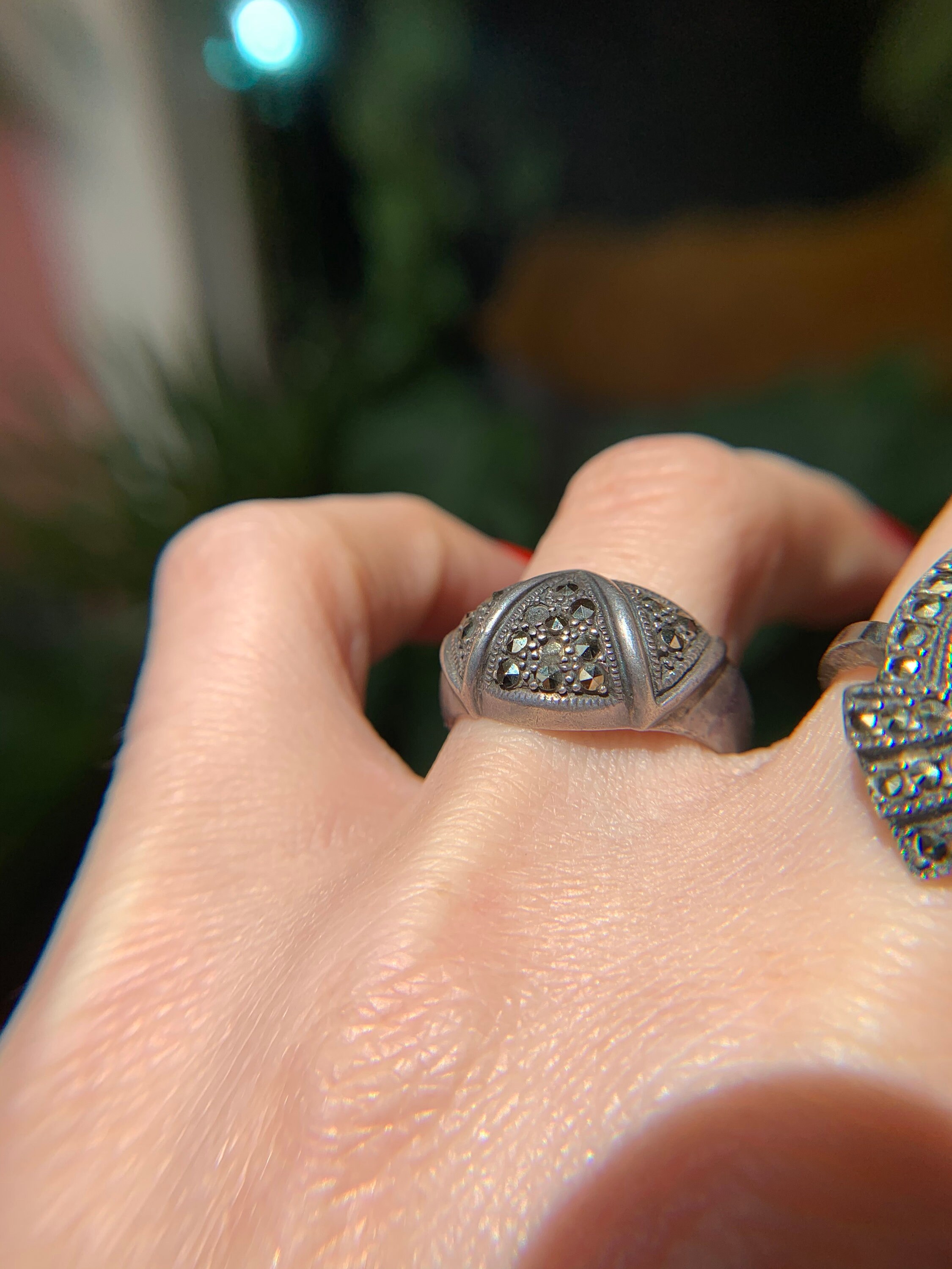 Vintage Sterling Silver Marcasite Ring