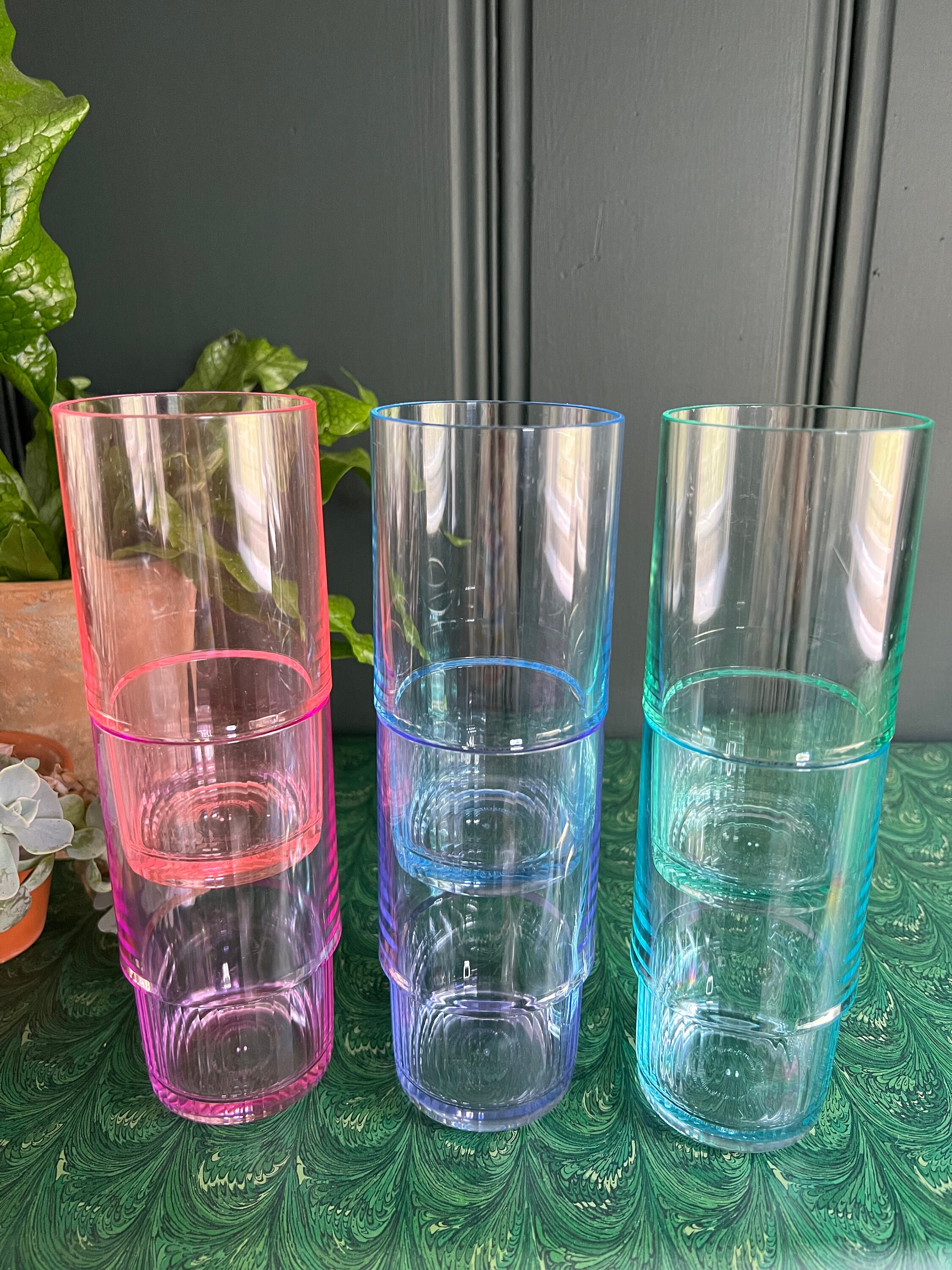 Colorful Six Piece Acrylic Cup Set by Tupperware