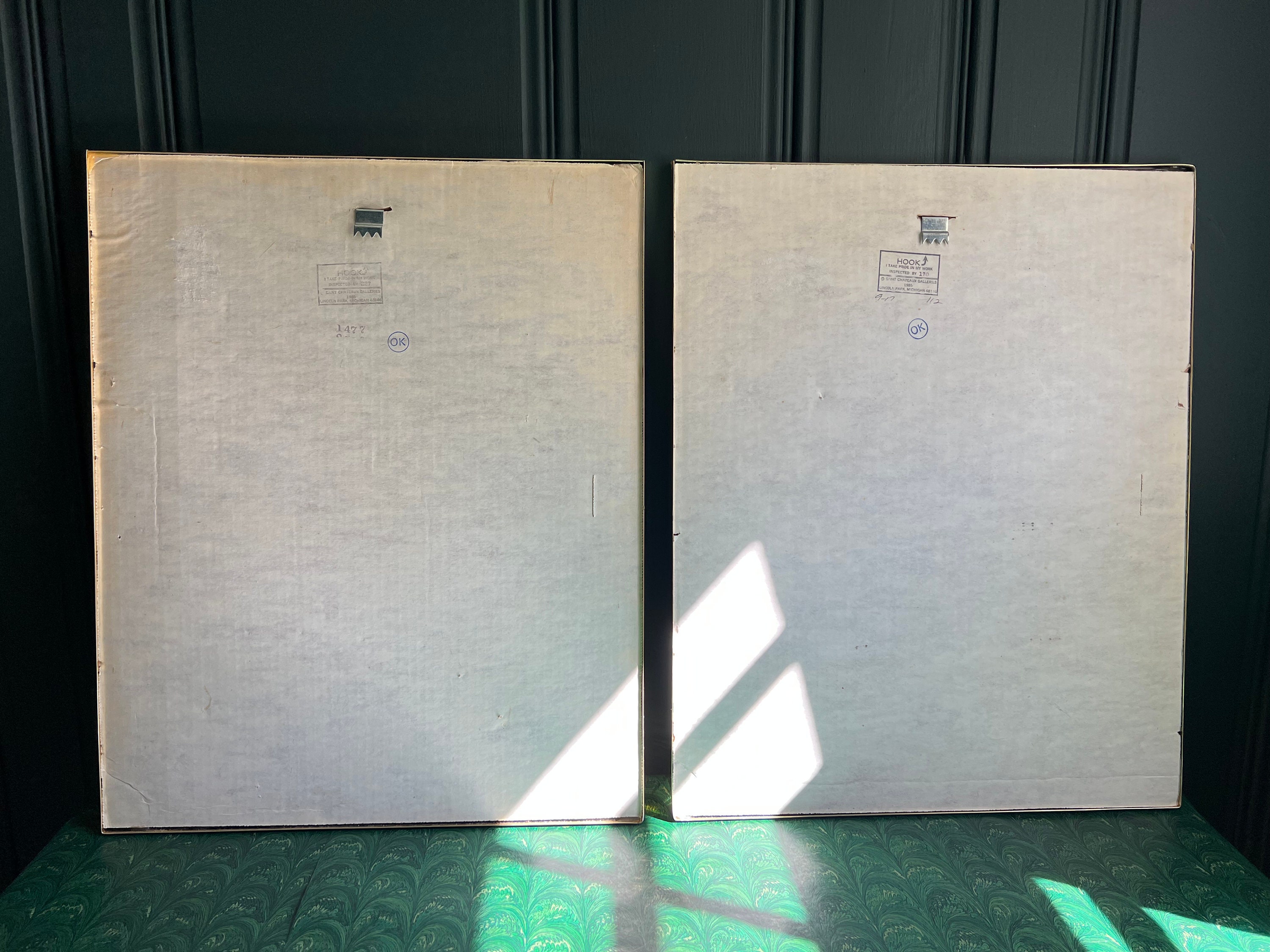 Pair of 1980's Art Deco Revival Andy Mack Cats Prints In Original Gold ...