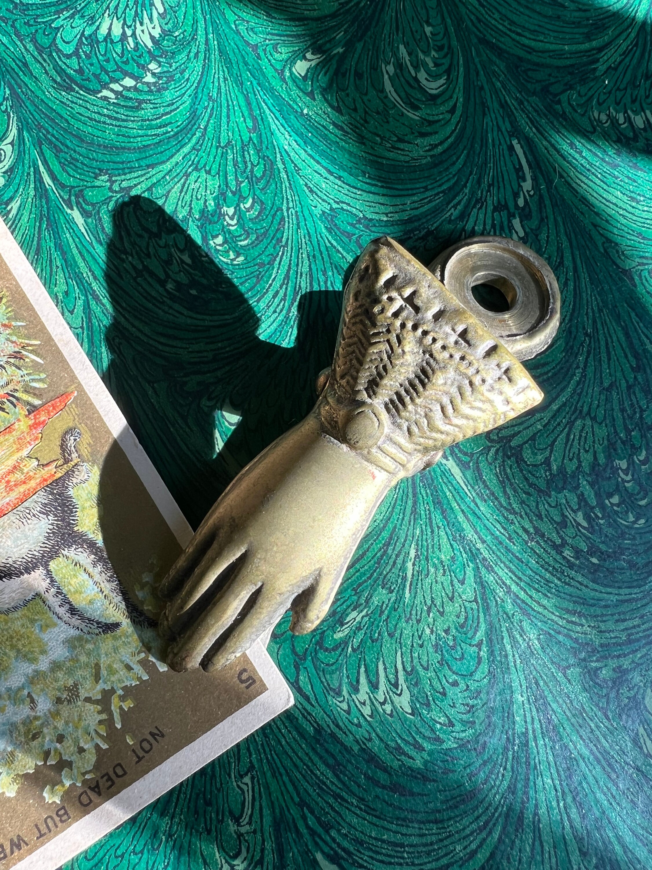 Antique Solid Brass Hand Clip