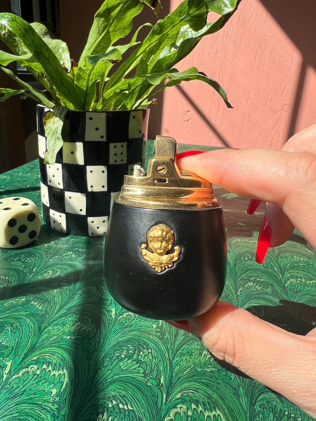 Vintage Black and Gold Cherubs Table Lighter by Ronson - Etsy