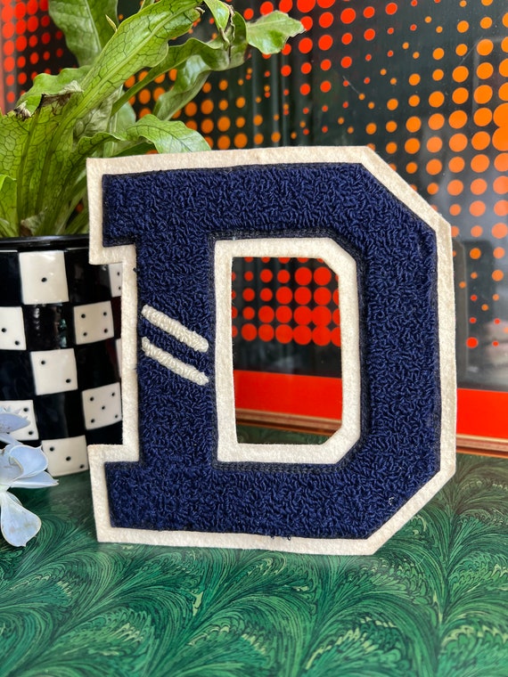 Vintage Chenille Varsity Jacket Letterman Patch “D" - Gem