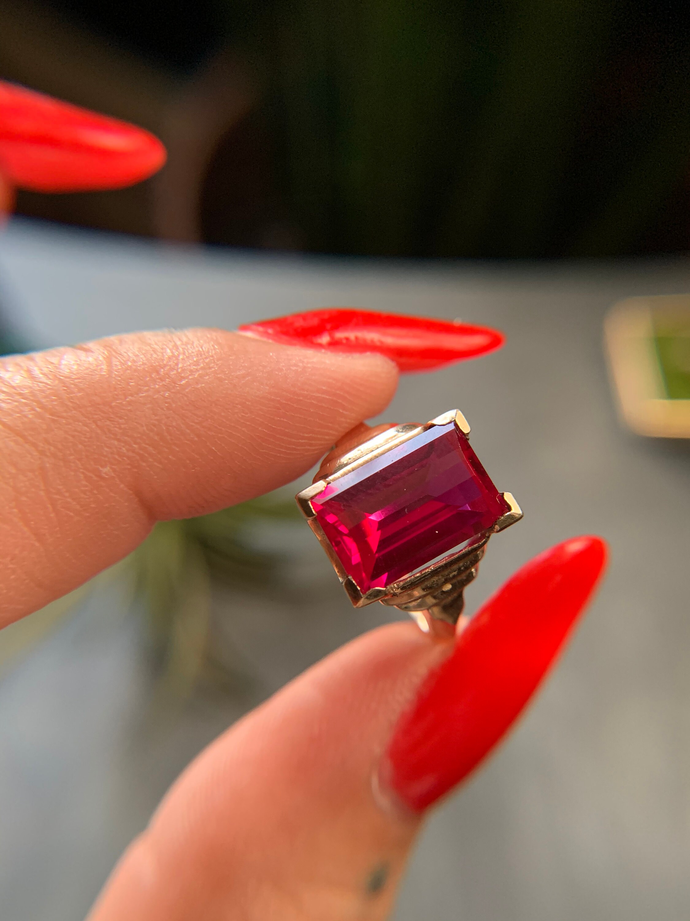 Vintage 10k Yellow Gold Ruby Ring