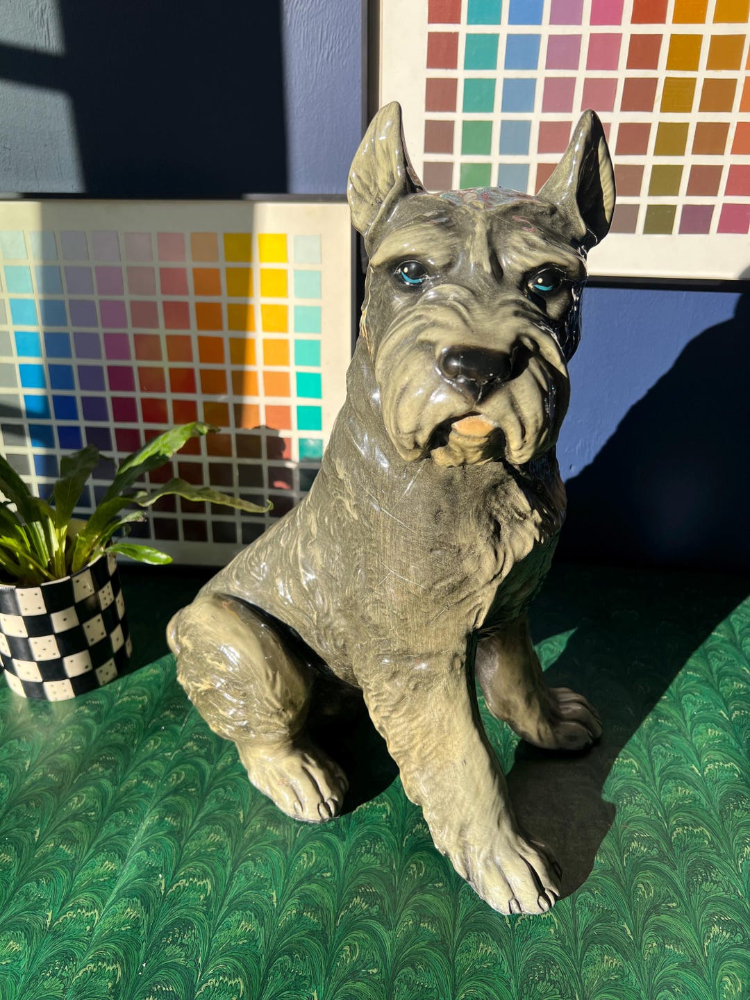 Vintage Life Size Schnauzer Statue by Marwal - Etsy