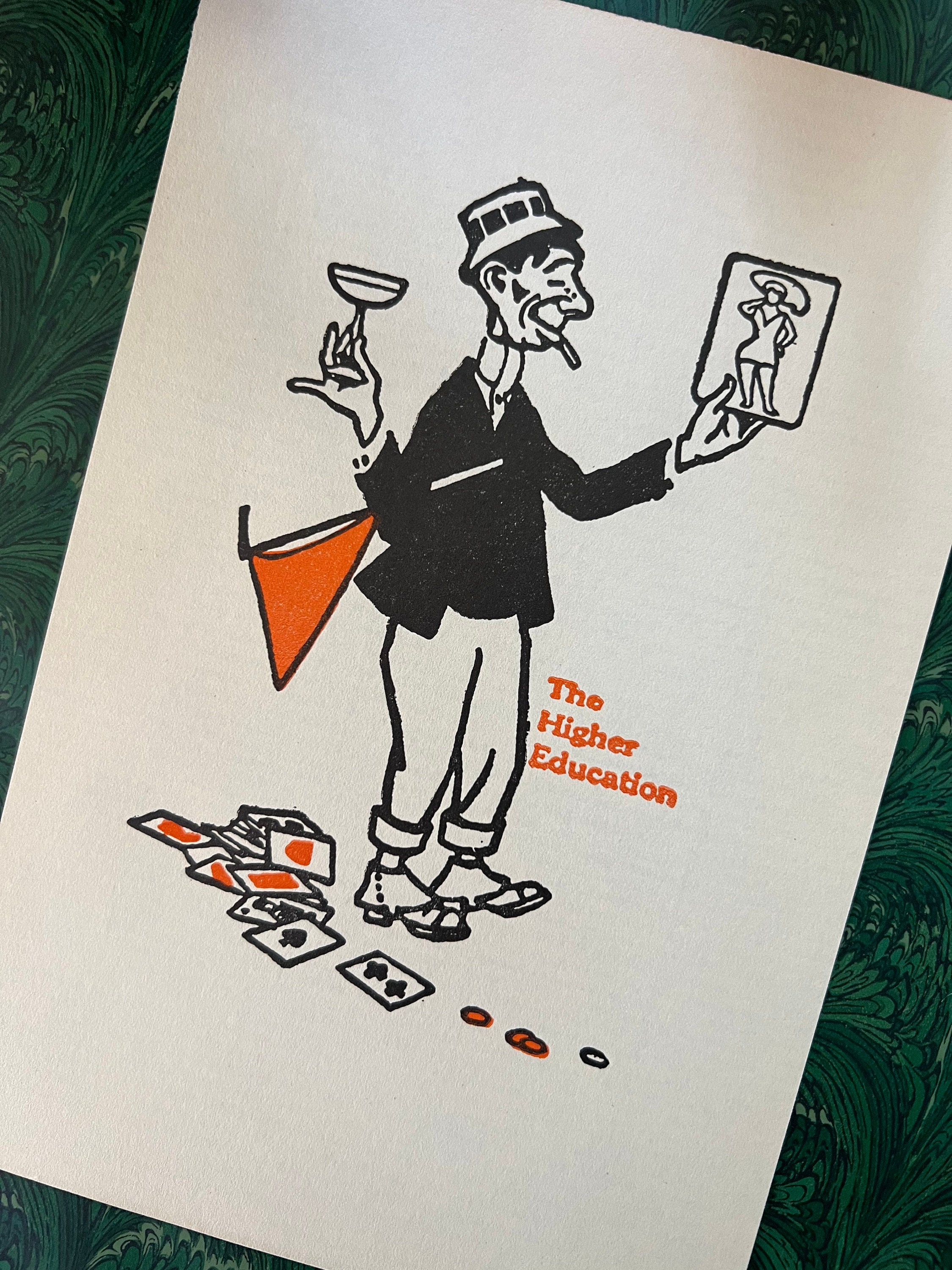 Rare Antique Roycroft The Higher Education Man's Ruin Lithograph