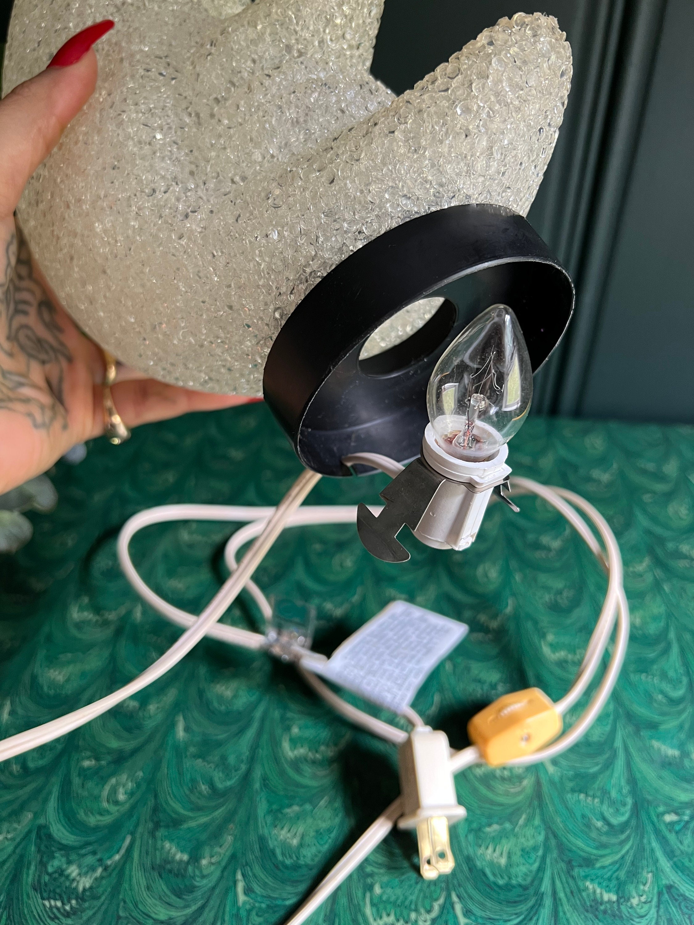 Vintage Popcorn Plastic Crescent Moon Man Lamp