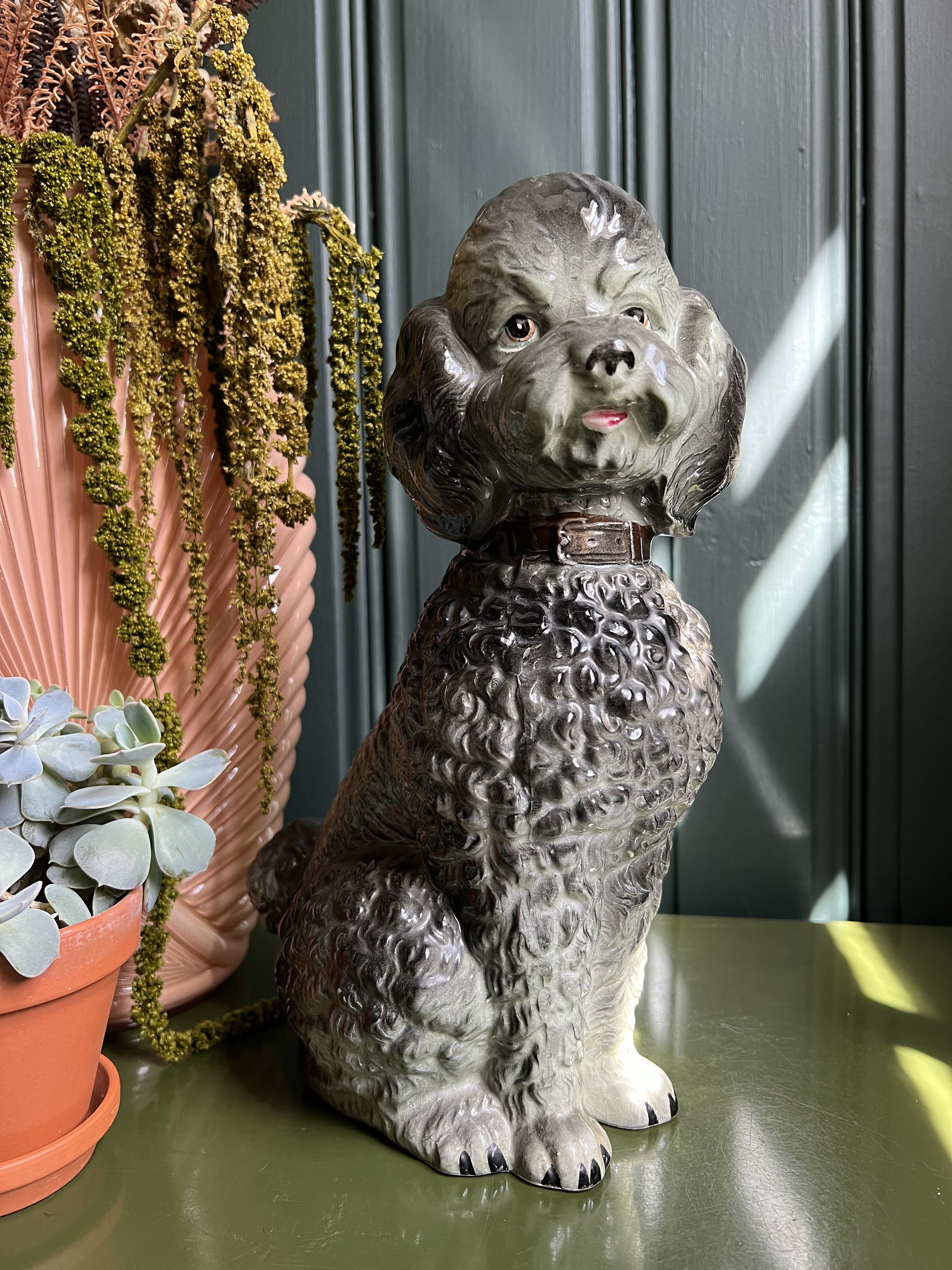 Mid Century Ceramic Poodle Statue