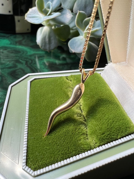 14k gold vintage cornicello - Gem
