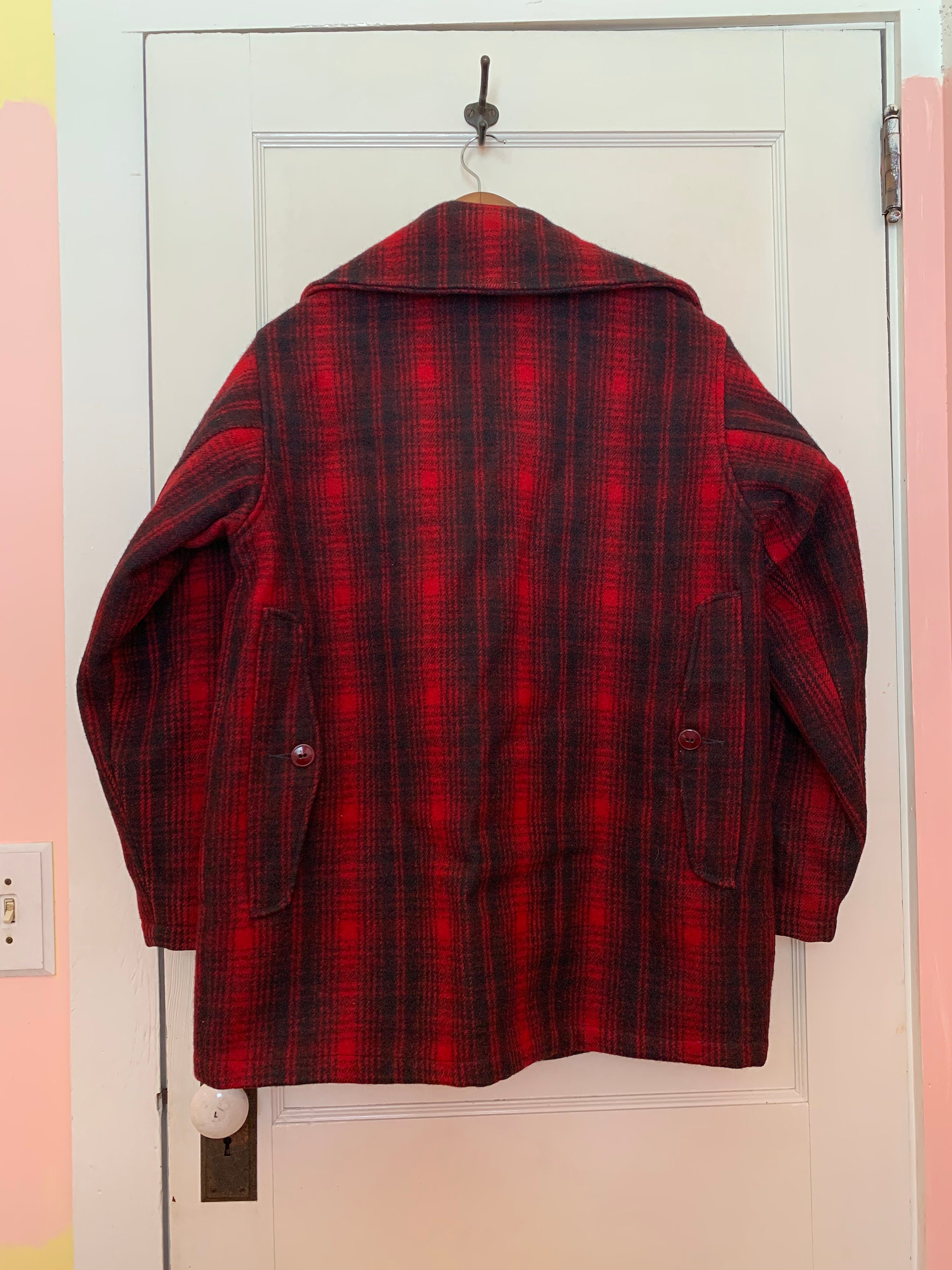 Authentic Vintage Red Plaid Woolrich Fall Winter Jacket