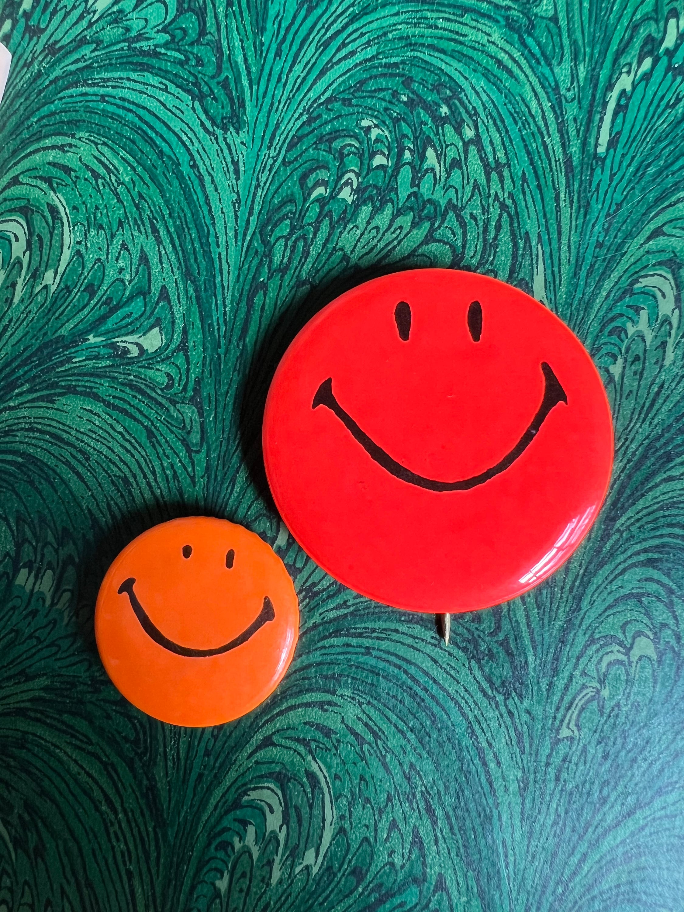 Pair of Vintage Smiley Face Buttons