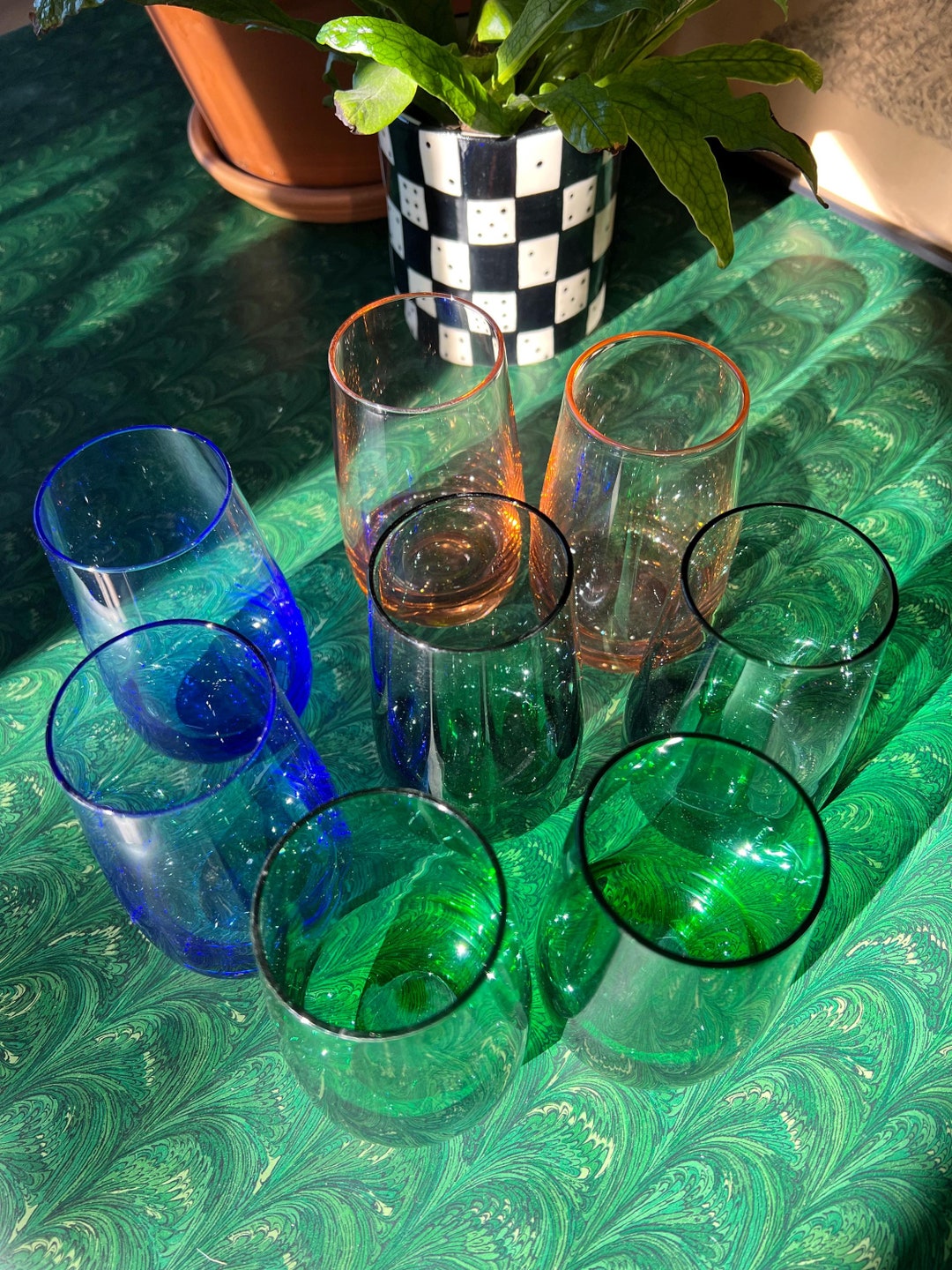 Set of Eight Mid Century Cocktail Tumbler Glasses - Etsy