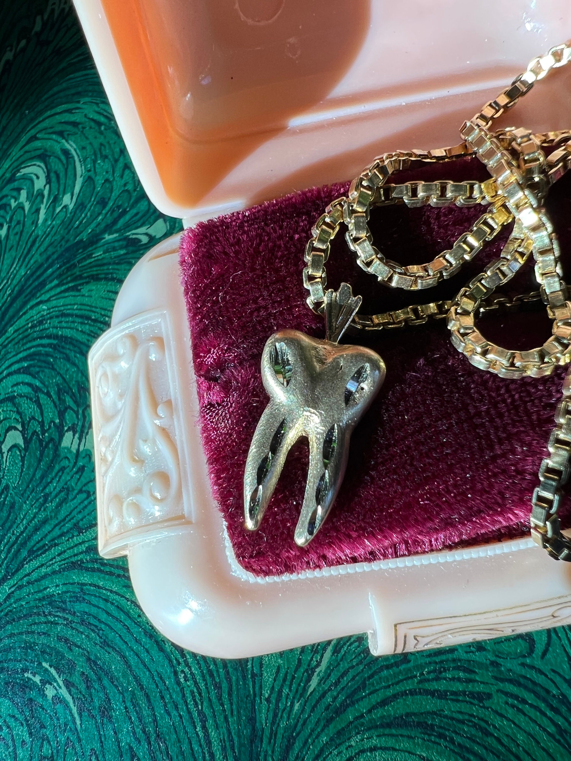 Vintage 14k Yellow Gold Tooth Charm by Michael Anthony