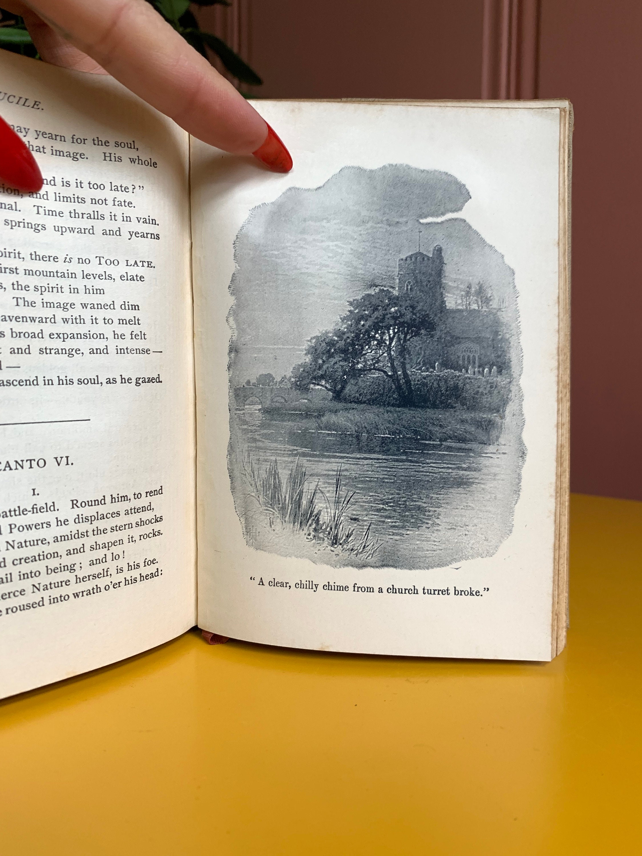 Antique “Lucile” Story Book With Floral Cover, Owen Meridith