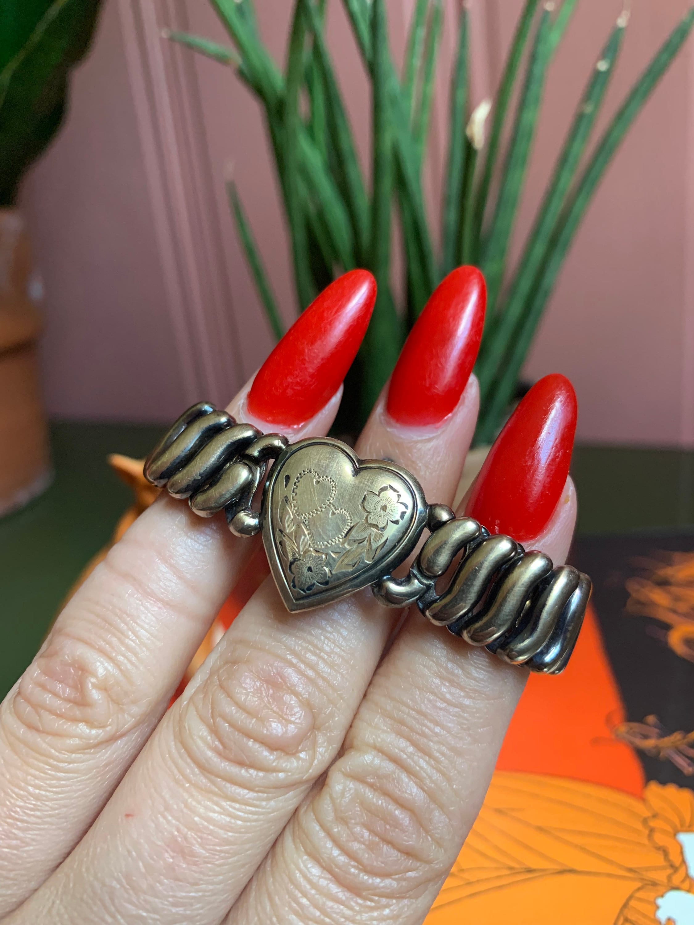 1940’s Gold Filled Sweetheart Expansion Bracelet With Heart & Flower ...
