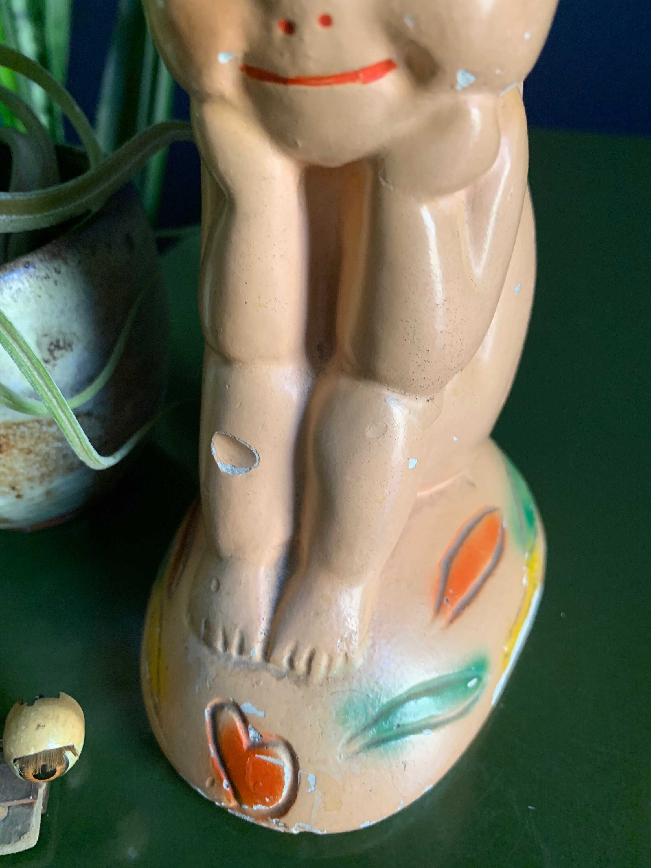 Antique Chalkware Kewpie Statue