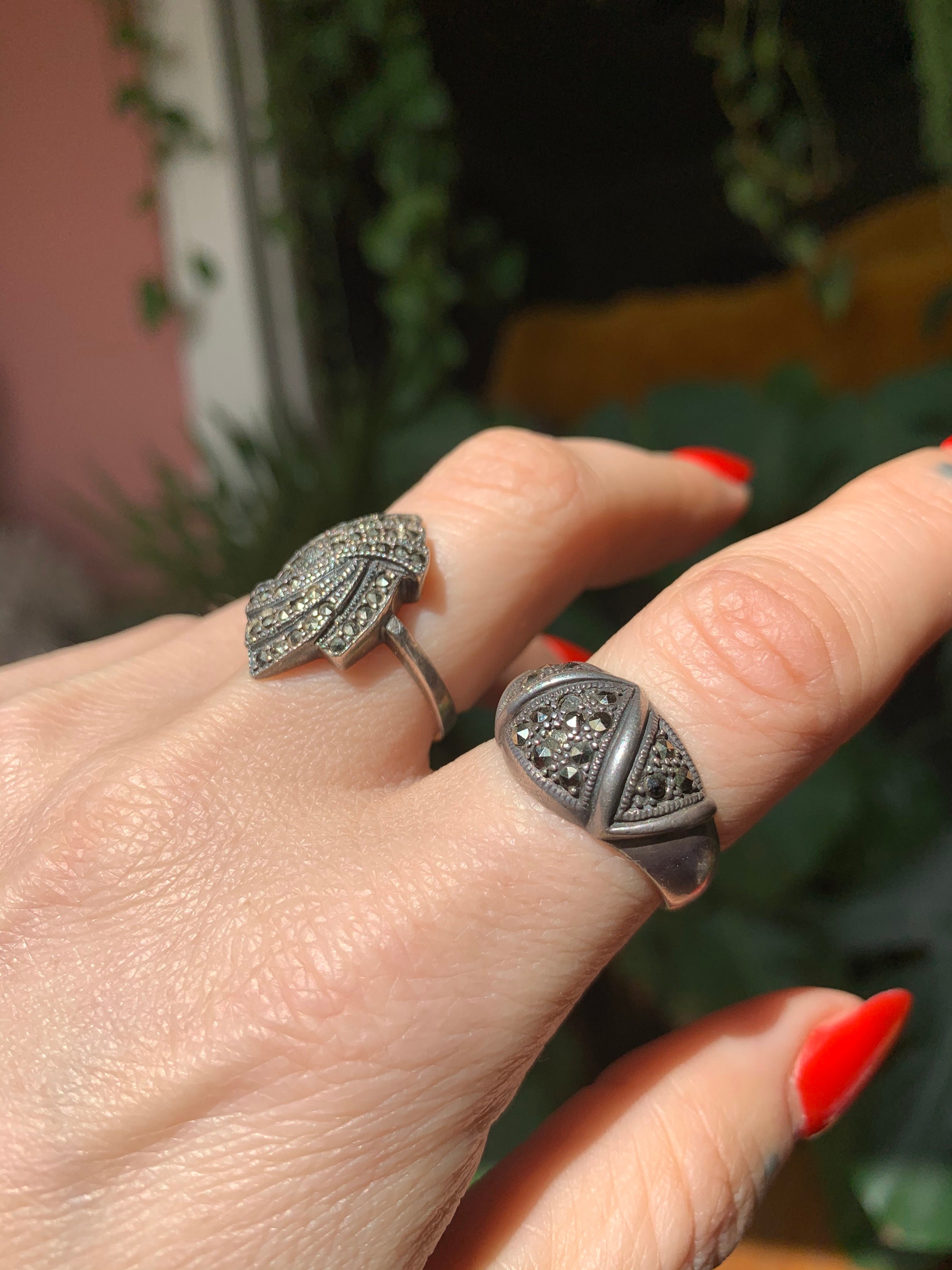 Vintage Sterling Silver Marcasite Ring