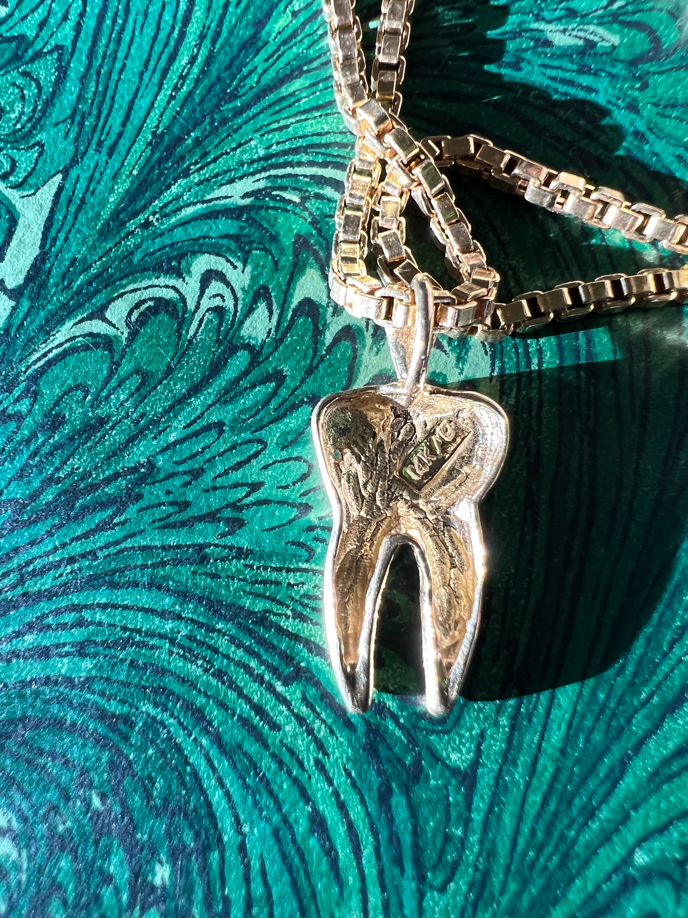 Vintage 14k Yellow Gold Tooth Charm by Michael Anthony