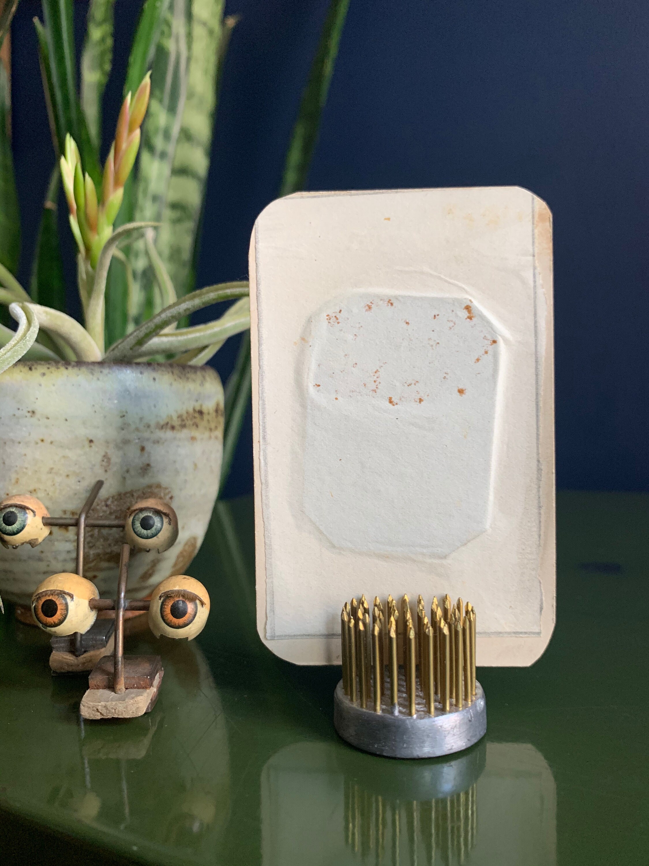 Antique Tintype Portrait In Original Embossed Paper Frame