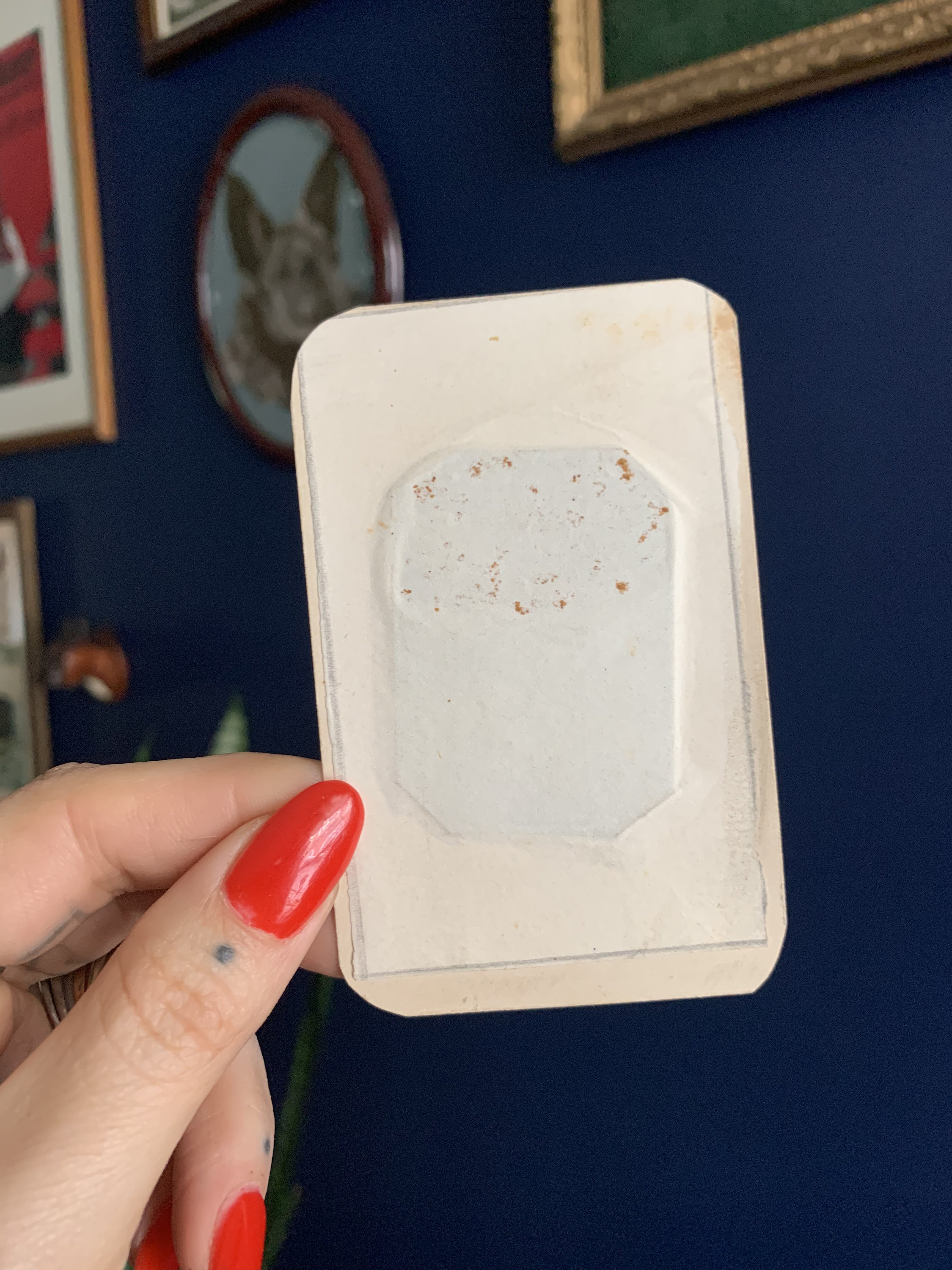 Antique Tintype Portrait In Original Embossed Paper Frame