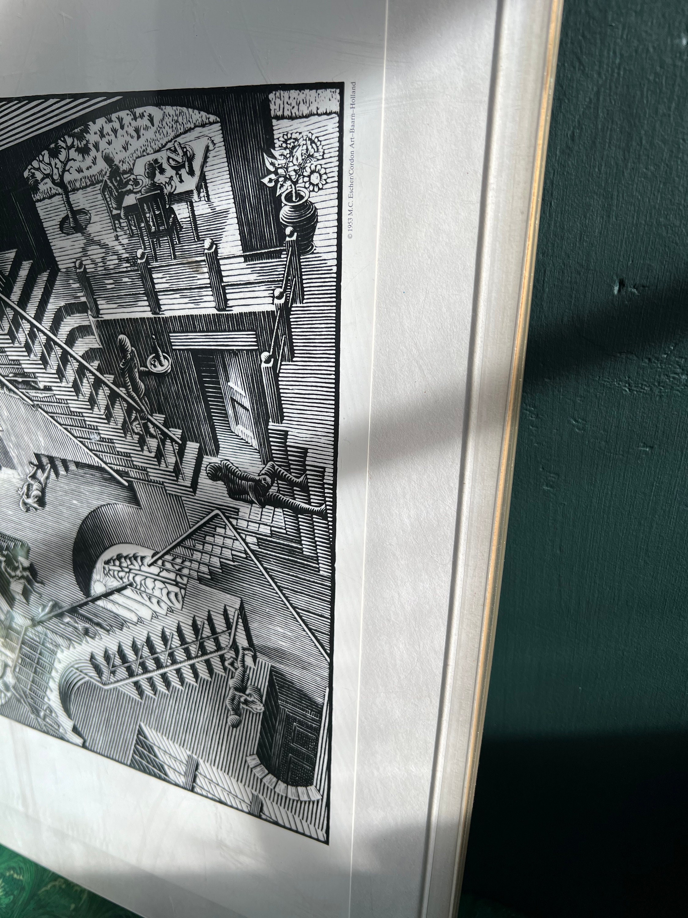 Vintage M. C. Escher Relativity Museum Print, Cordon Art Baarn Holland Vintage M. C. Escher Relativity Museum Print, Cordon Art Baarn Holland