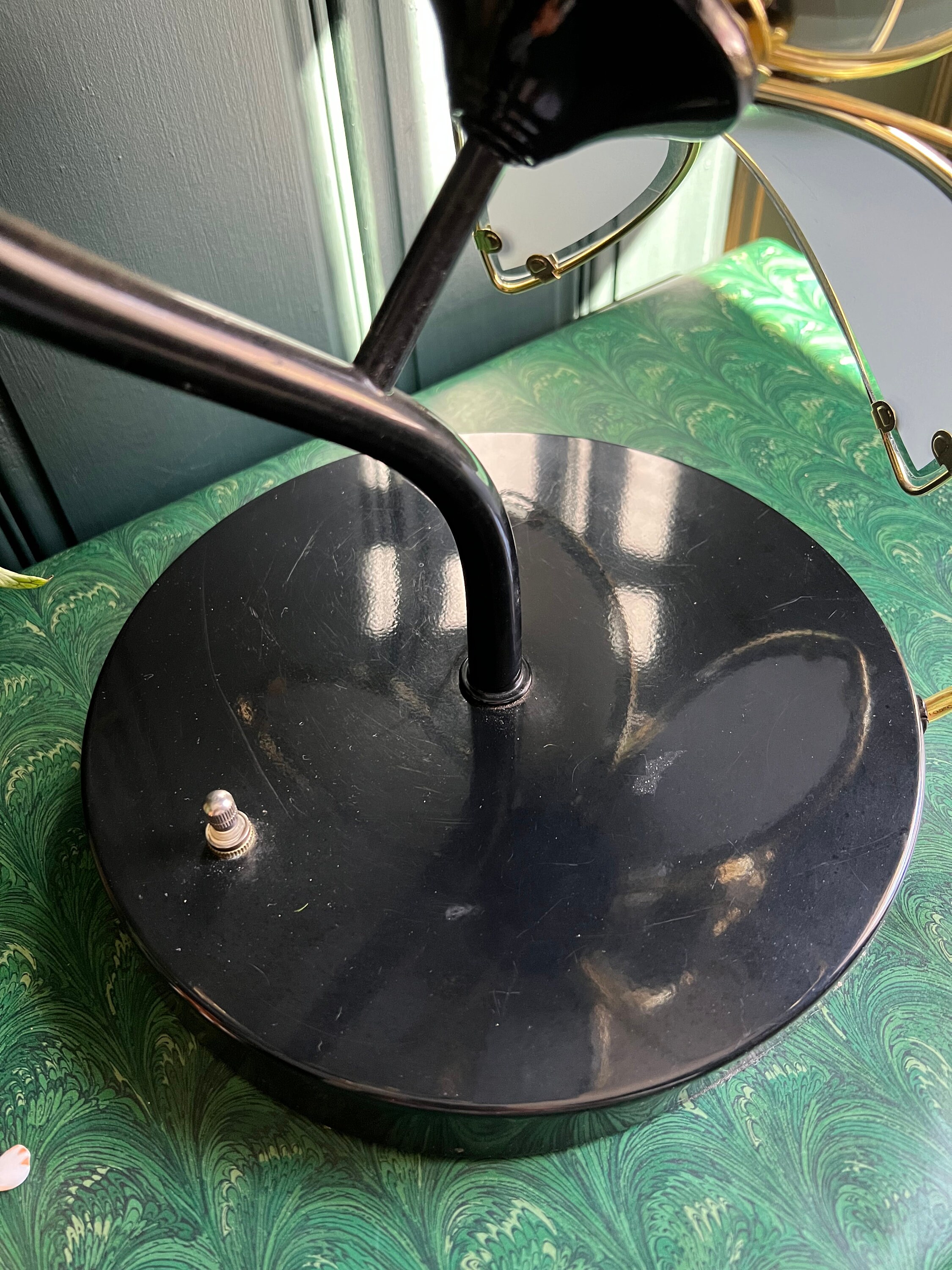 Vintage Black And Gold Lotus Flower by Anthony Of California