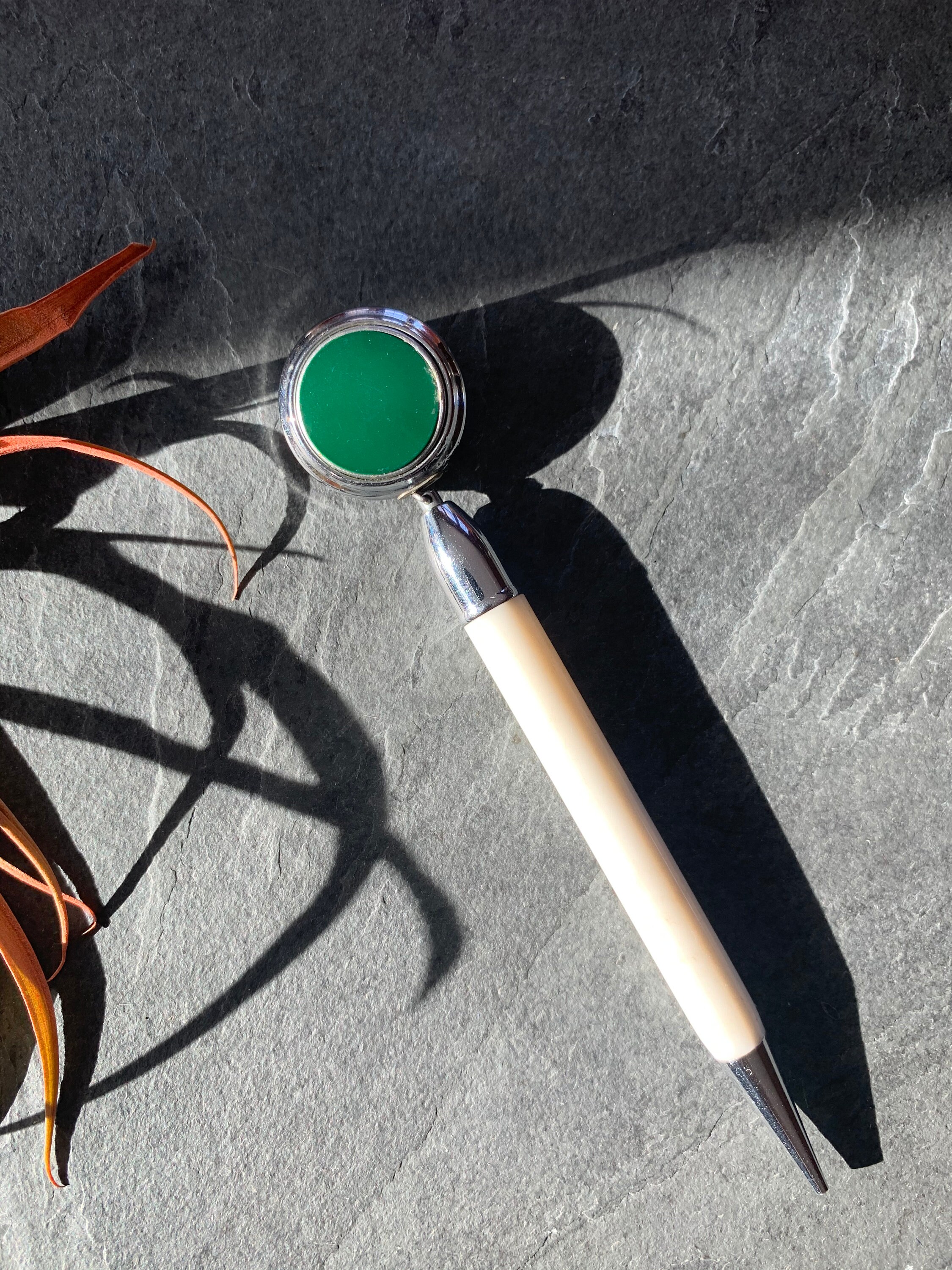 Mid Century Silver & Green Enamel Utility Brooch With Retractable ...