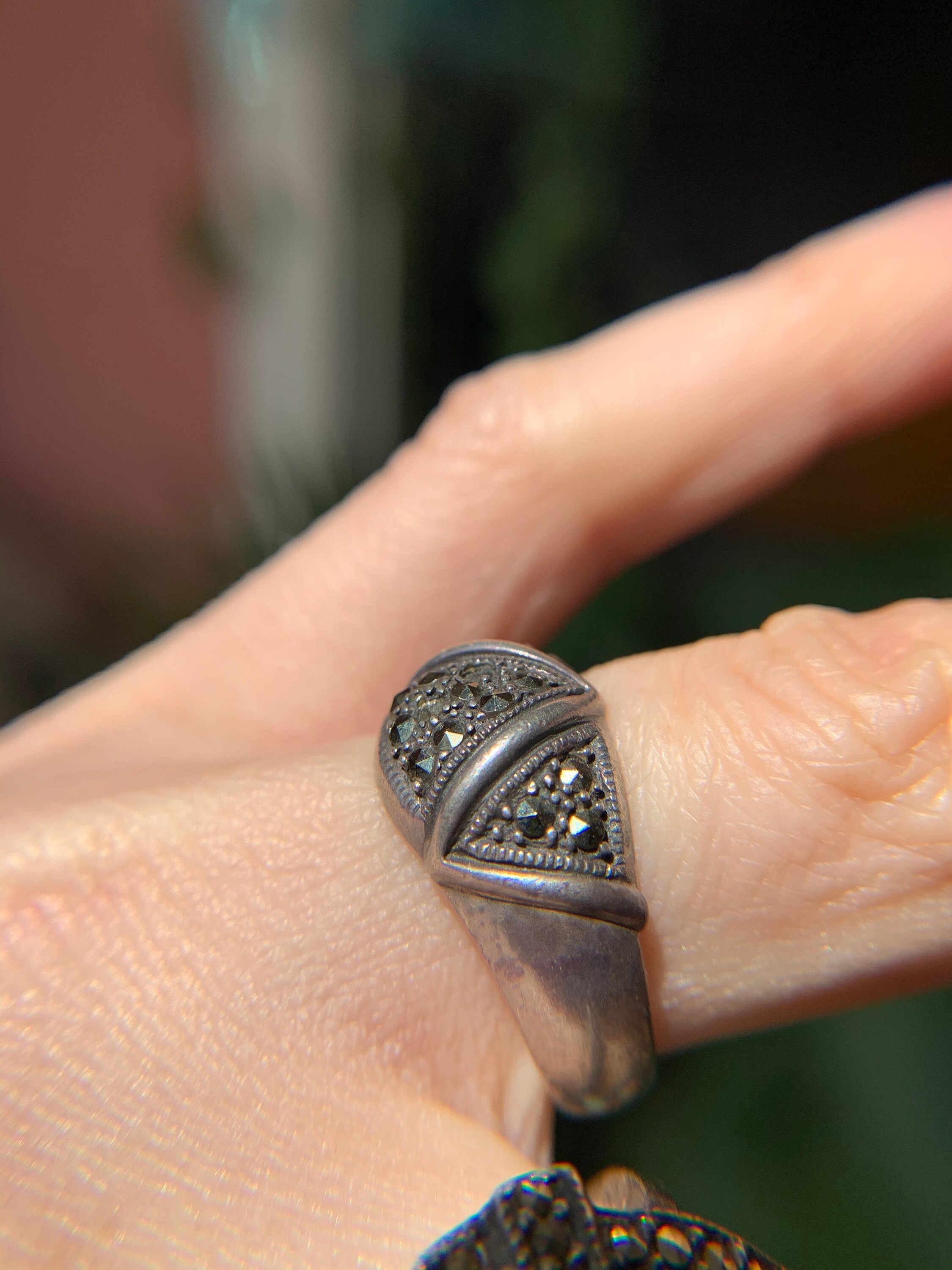 Vintage Sterling Silver Marcasite Ring