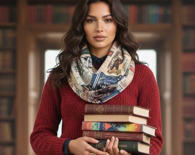 Books Scarf - Etsy