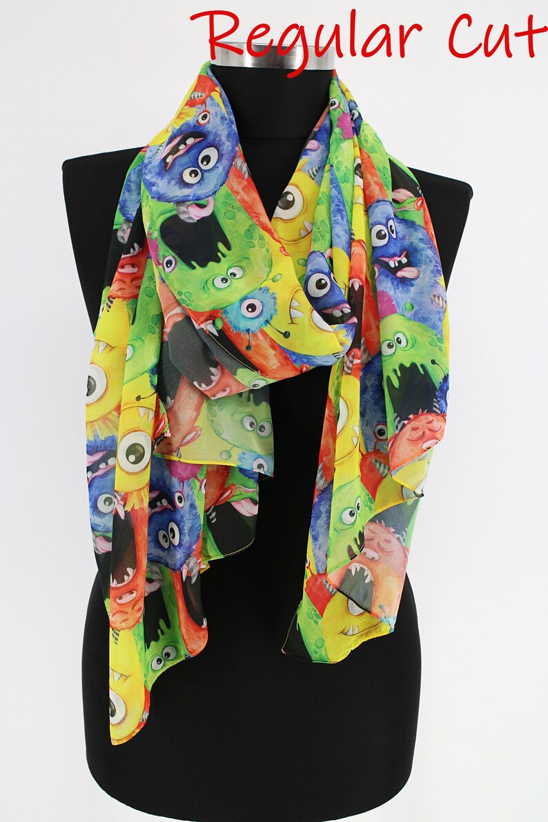 Cute Monsters Infinity Scarf, Long Scarf, Circle Scarf, Women Gift for ...