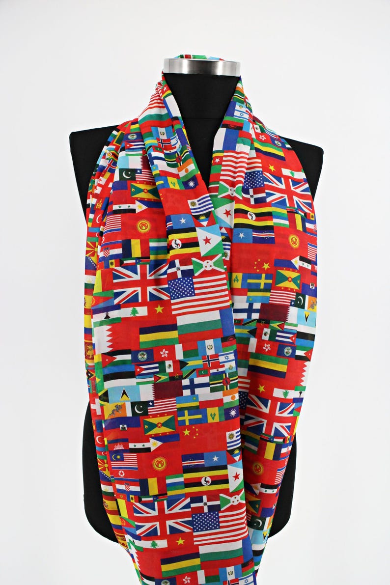 World Flags Infinity Scarf: Chiffon Circle Scarf - Etsy