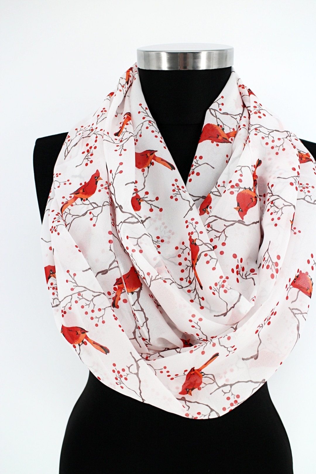 Cardinal Birds Long Scarf, Fashion Scarf Women, Casual Scarf for Her ...