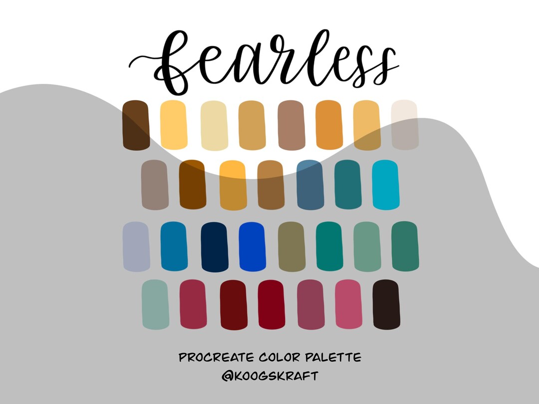 Fearless Procreate Color Palette - Etsy