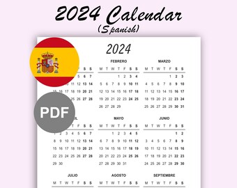 2024 Yearly Calendar Printable 2024 Calendar 2024 Minimalist Calendar ...