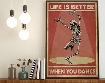 Skeleton Dancing Poster - Etsy