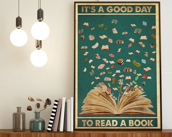 Vintage Reading Poster - Etsy