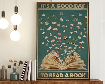 When in Doubt Go to the Library Reading Book Poster, Vintage Poster ...