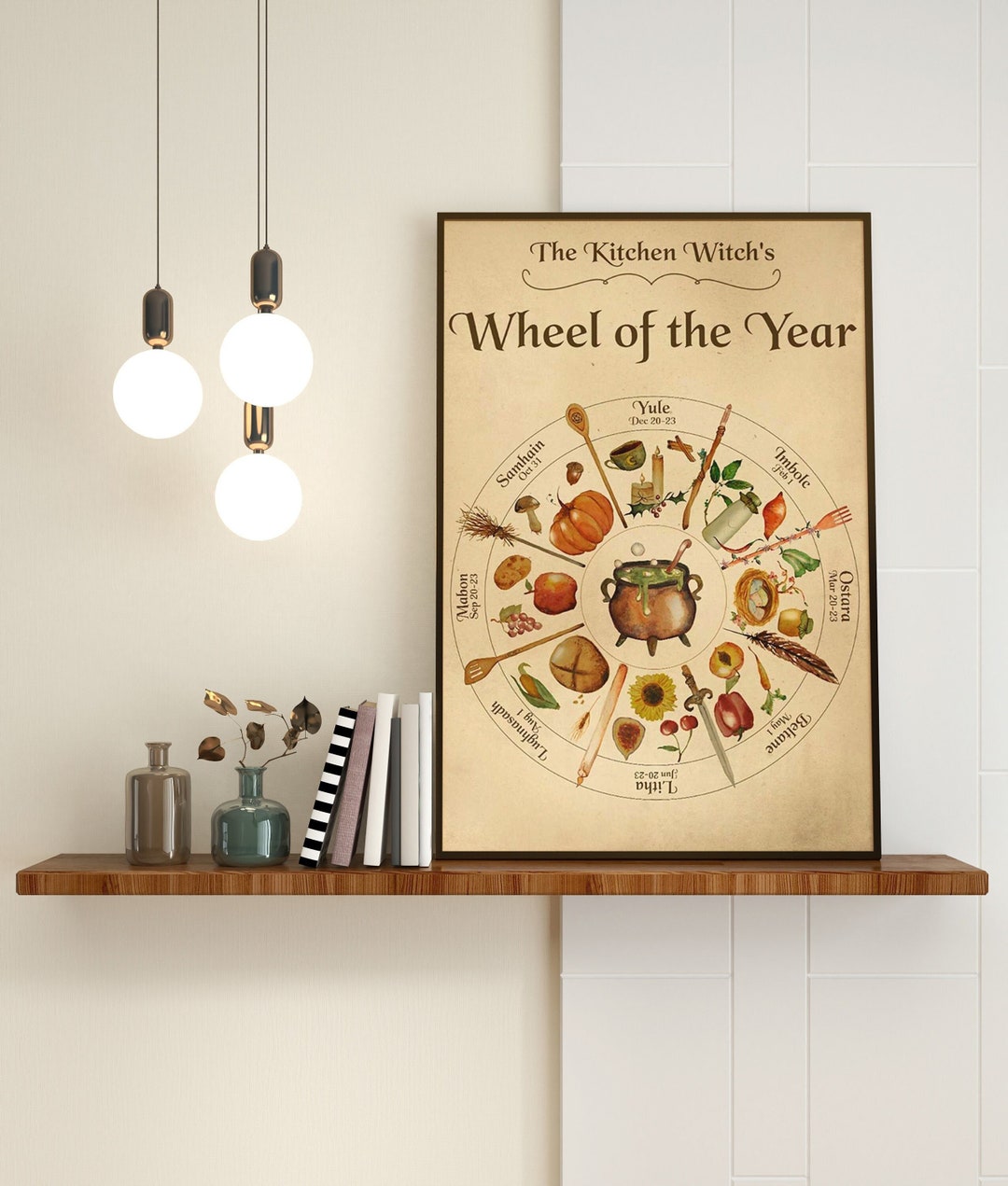The Kitchen Witch Print, Kitchen Decoration, Vintage Kitchen Guide ...