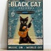 Black Cat Album Record Art, Black Cat Music on World off Poster, Black ...