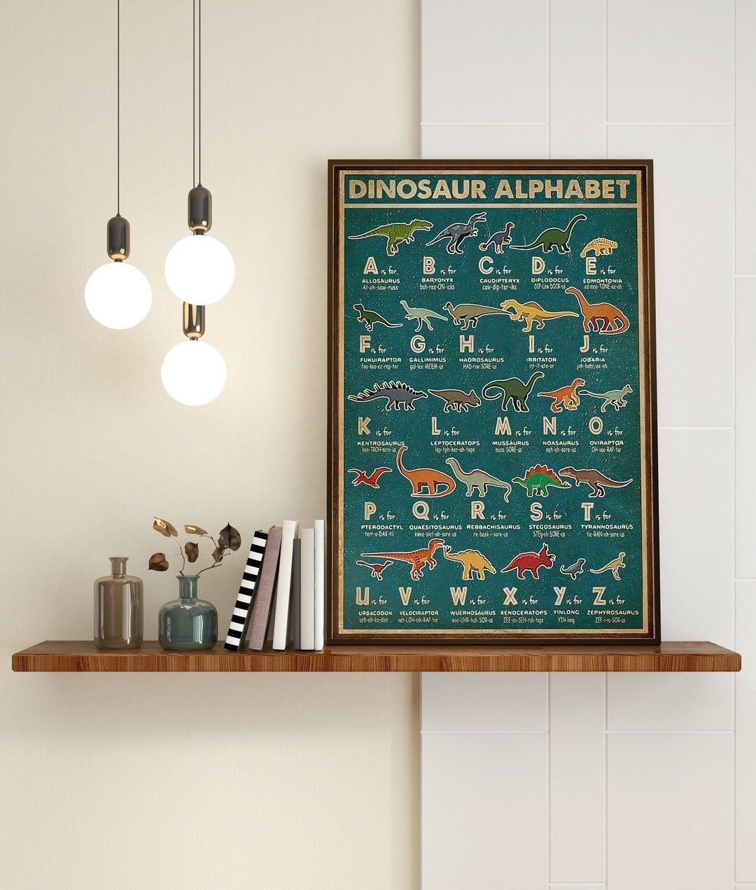 Dinosaur Alphabet Poster, Jurassic Dinosaur Types, Dinosaur Knowledge ...
