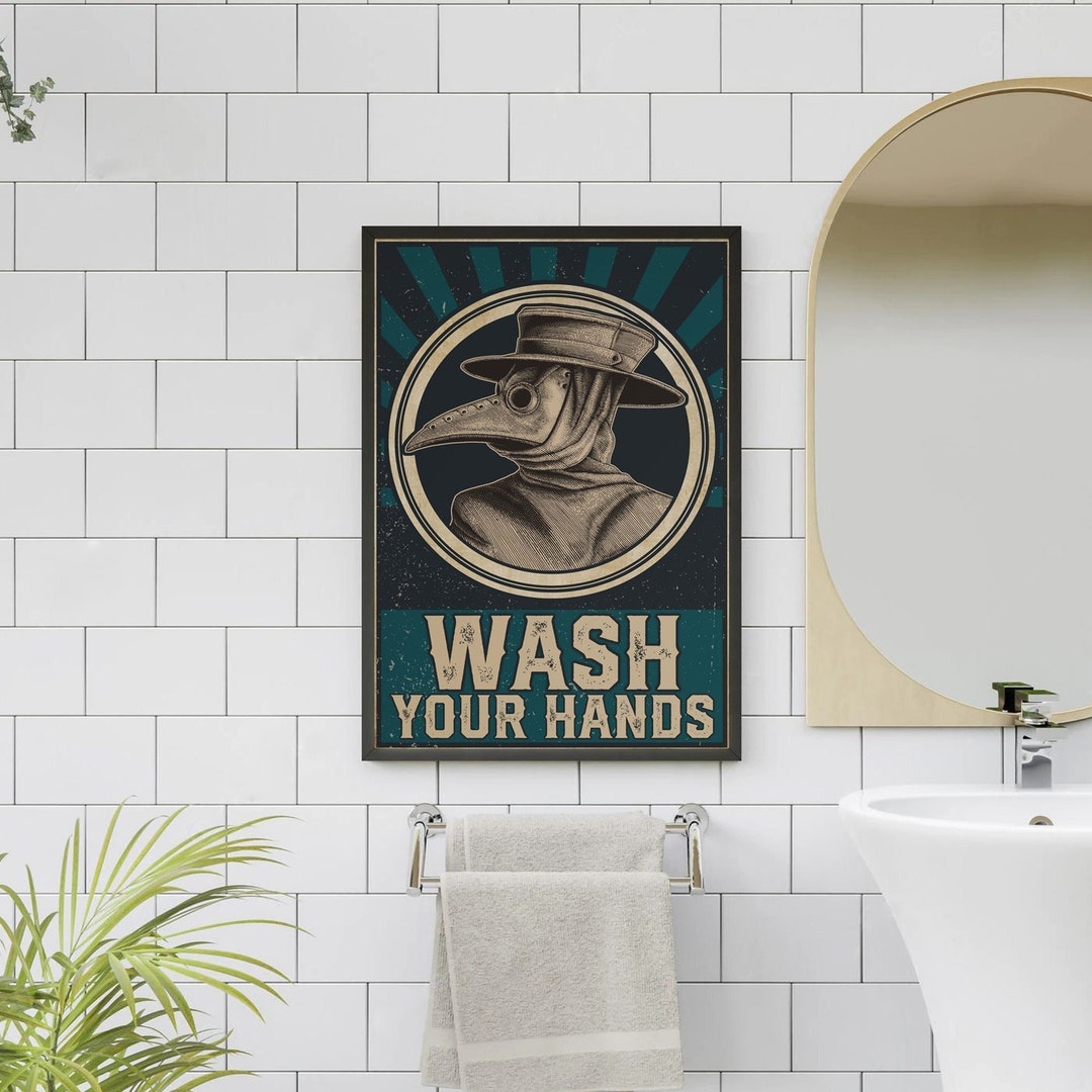 Plague Doctor Vintage Sign, Plague Doctor Wash Your Hands, Vintage ...
