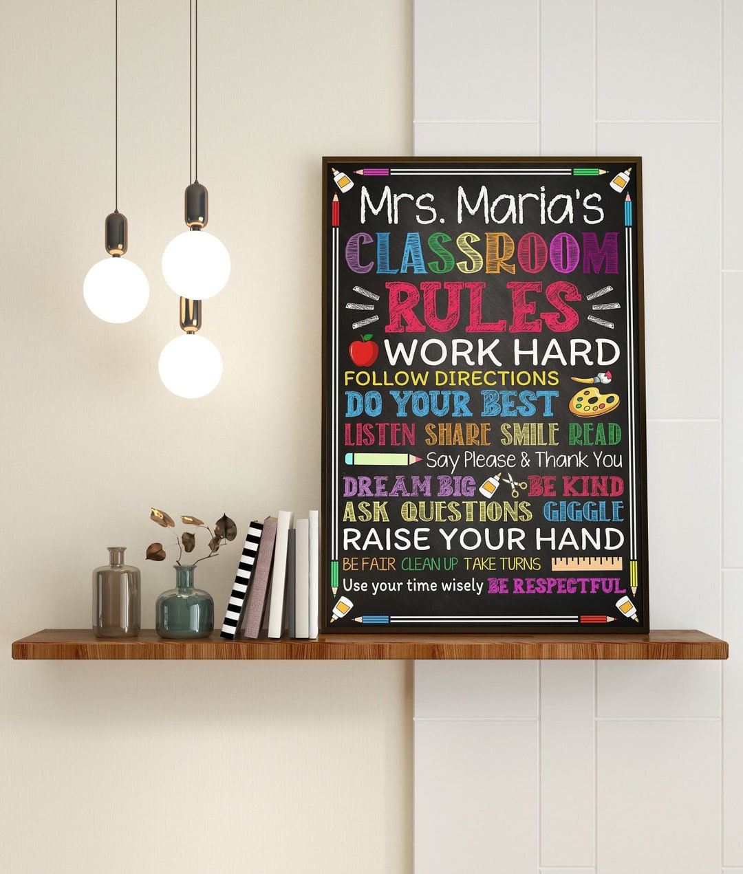 Personalized Classroom Rules, Custom Classroom Rules Poster, Education ...