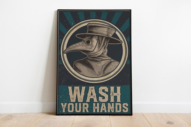 Plague Doctor Vintage Sign Plague Doctor Wash Your Hands - Etsy