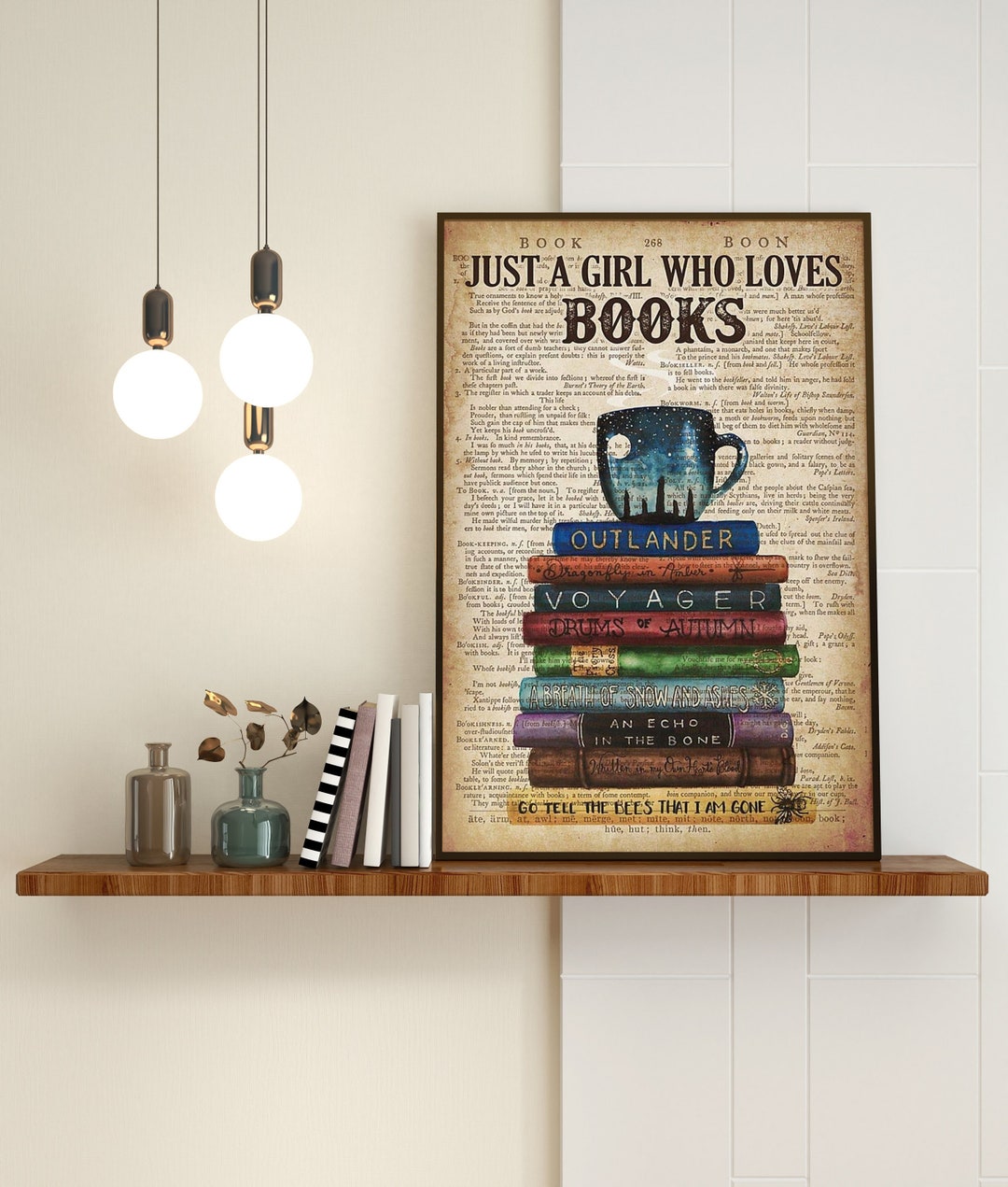 Just A Girl Who Loves Books Poster, Vintage Wall Art, Vintage Poster ...