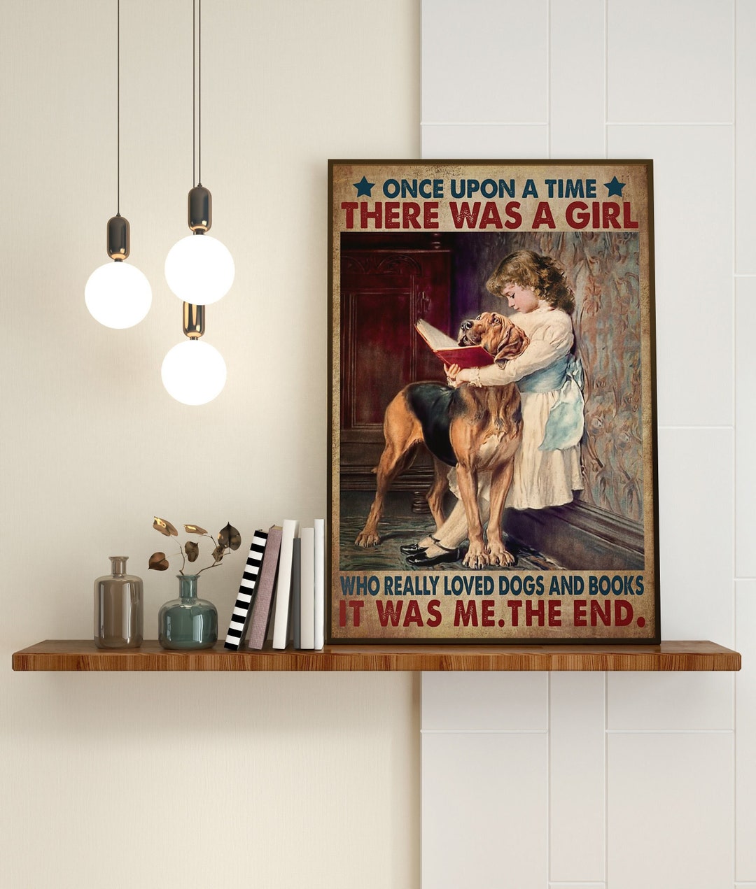 Girl Reading With Dog Art, There Was A Girl Who Really Loved Dogs and ...