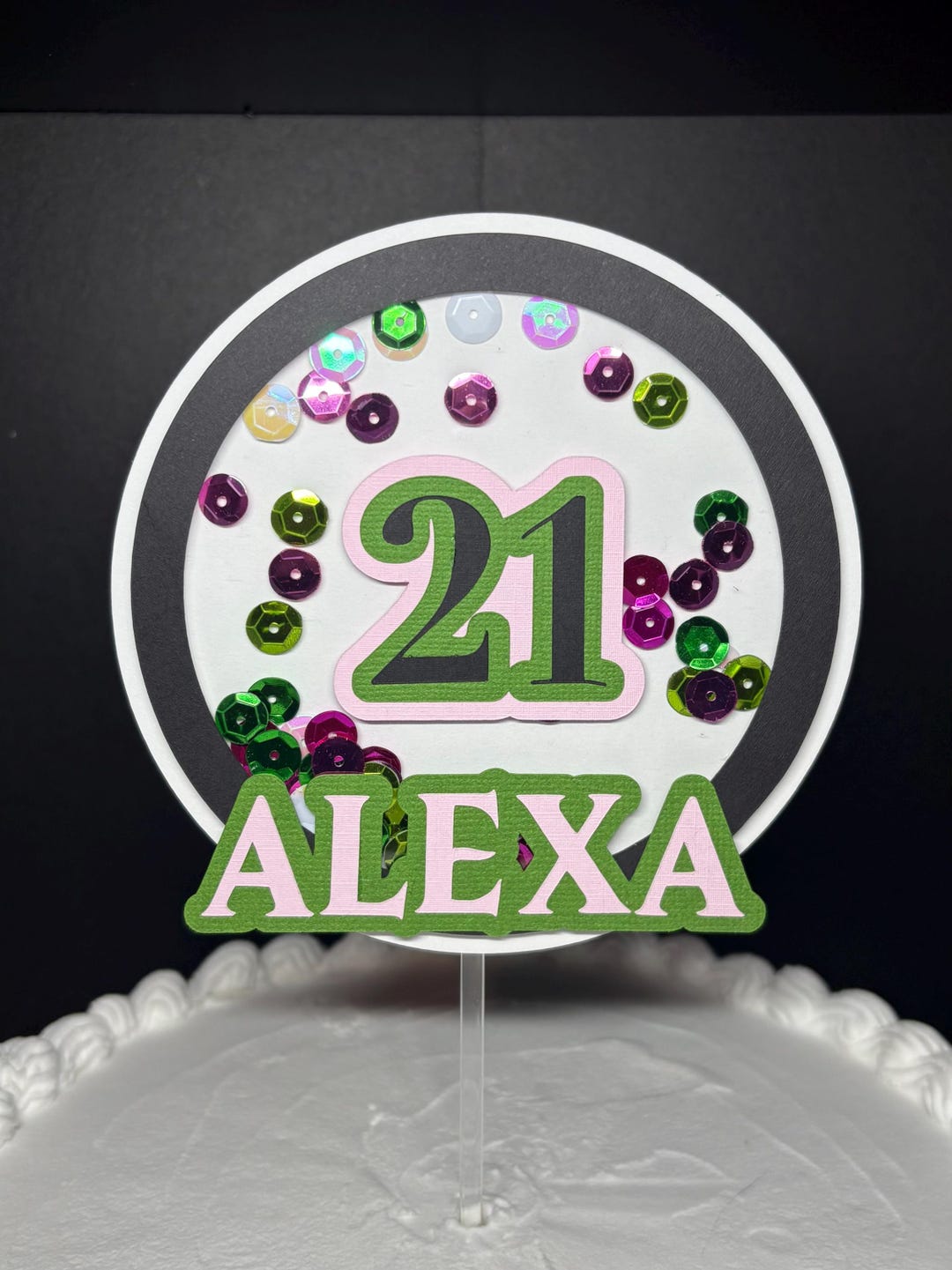 Custom Birthday Shaker Cake Topper Wicked Inspired | Personalized ...