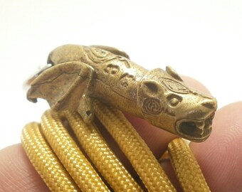 Chinese Dragon pendant rope necklace brass talisman powerful | Etsy