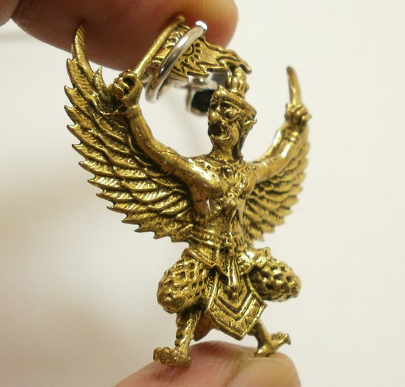 Garuda Phaya Krut magic eagle bird Thai brass amulet … - Gem
